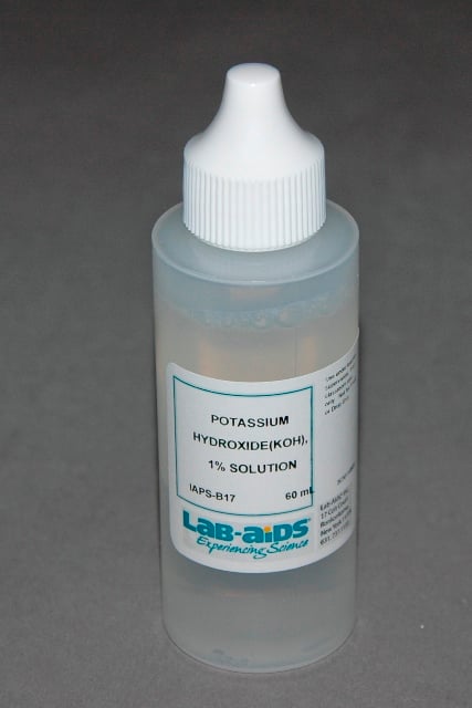 Potassium Hydroxide (KOH) Solution, 1%, Drop Control, 60 ml | Lab-Aids