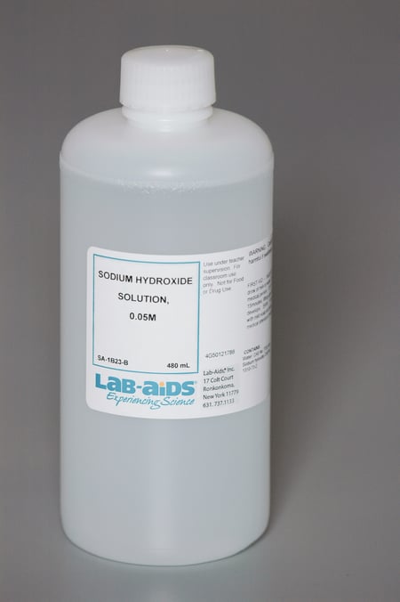 Sodium Hydroxide solution, 0.05M, 480 mL (Bulk Bottle) | Lab-Aids